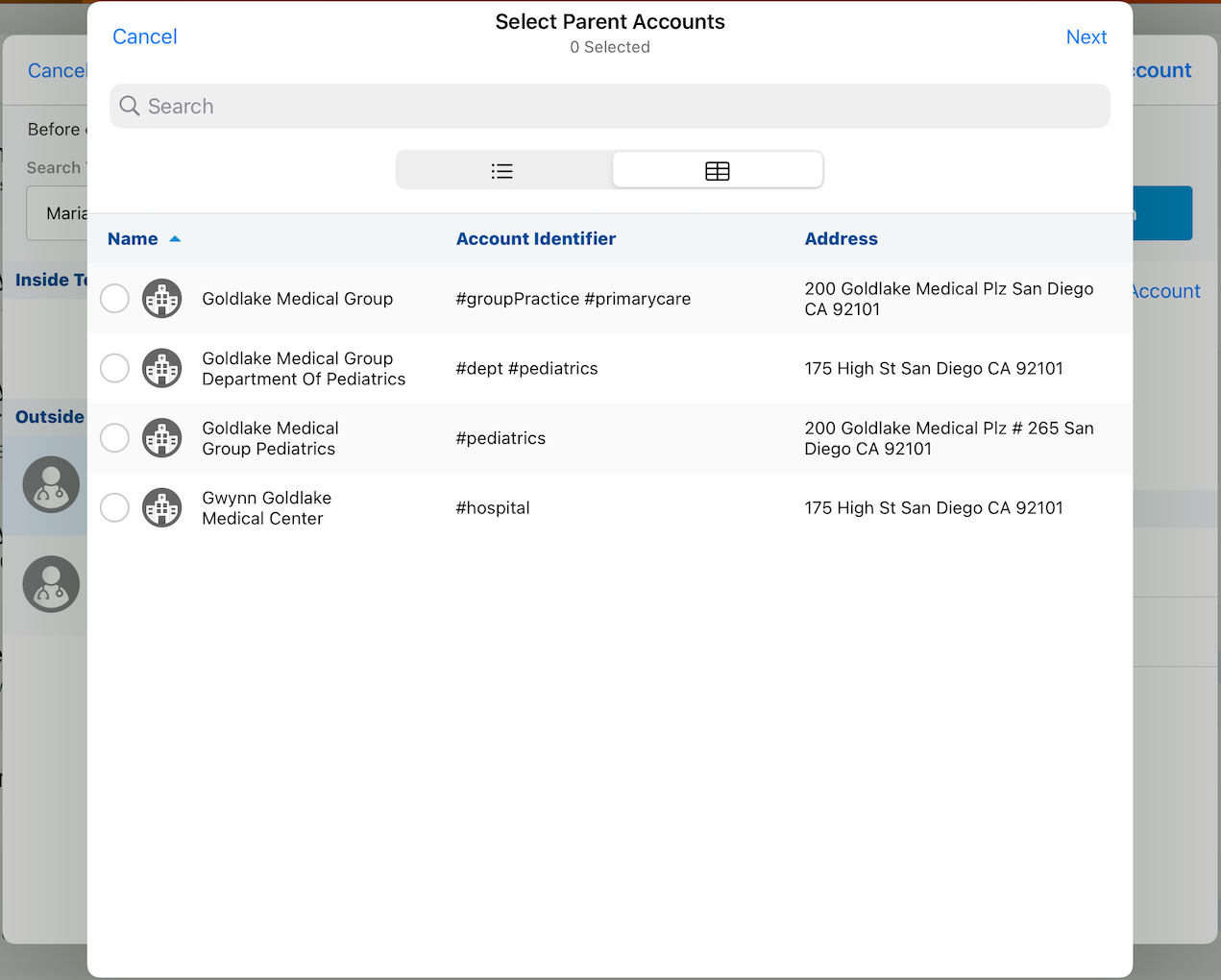 Network Account Search