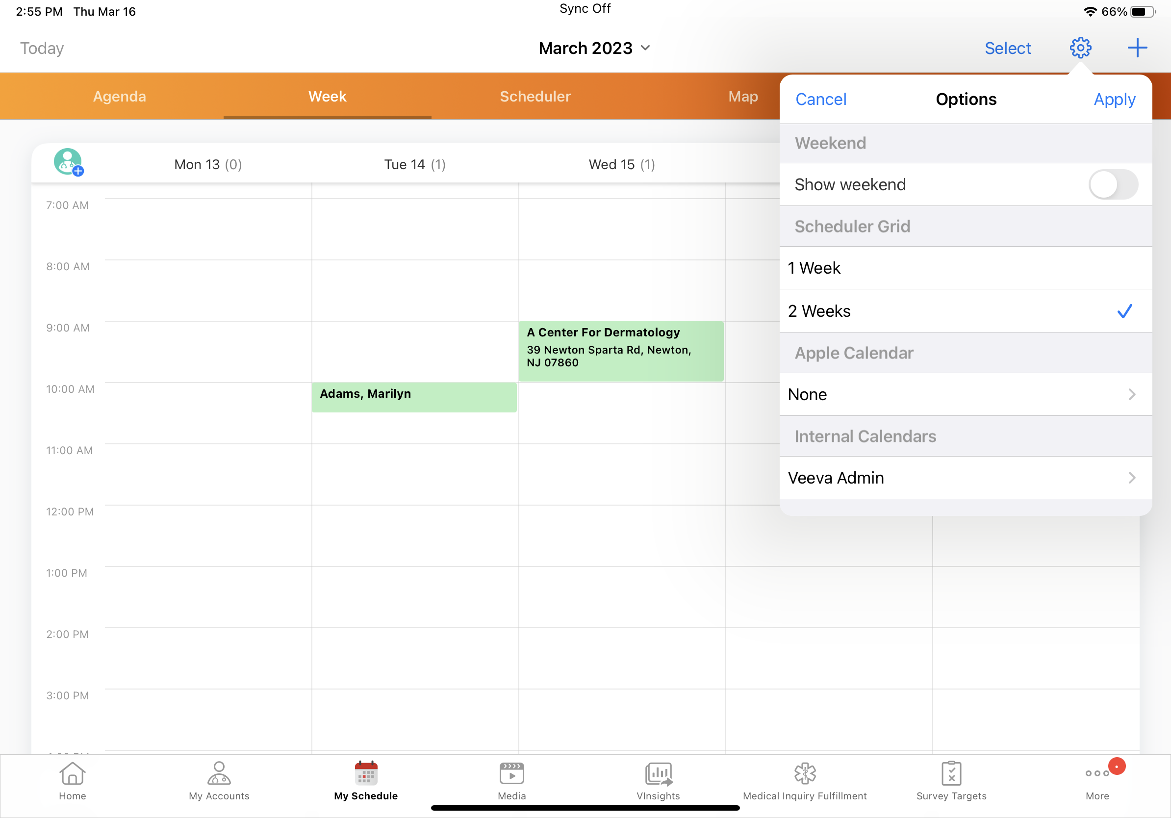 Viewing Apple Calendars in My Schedule