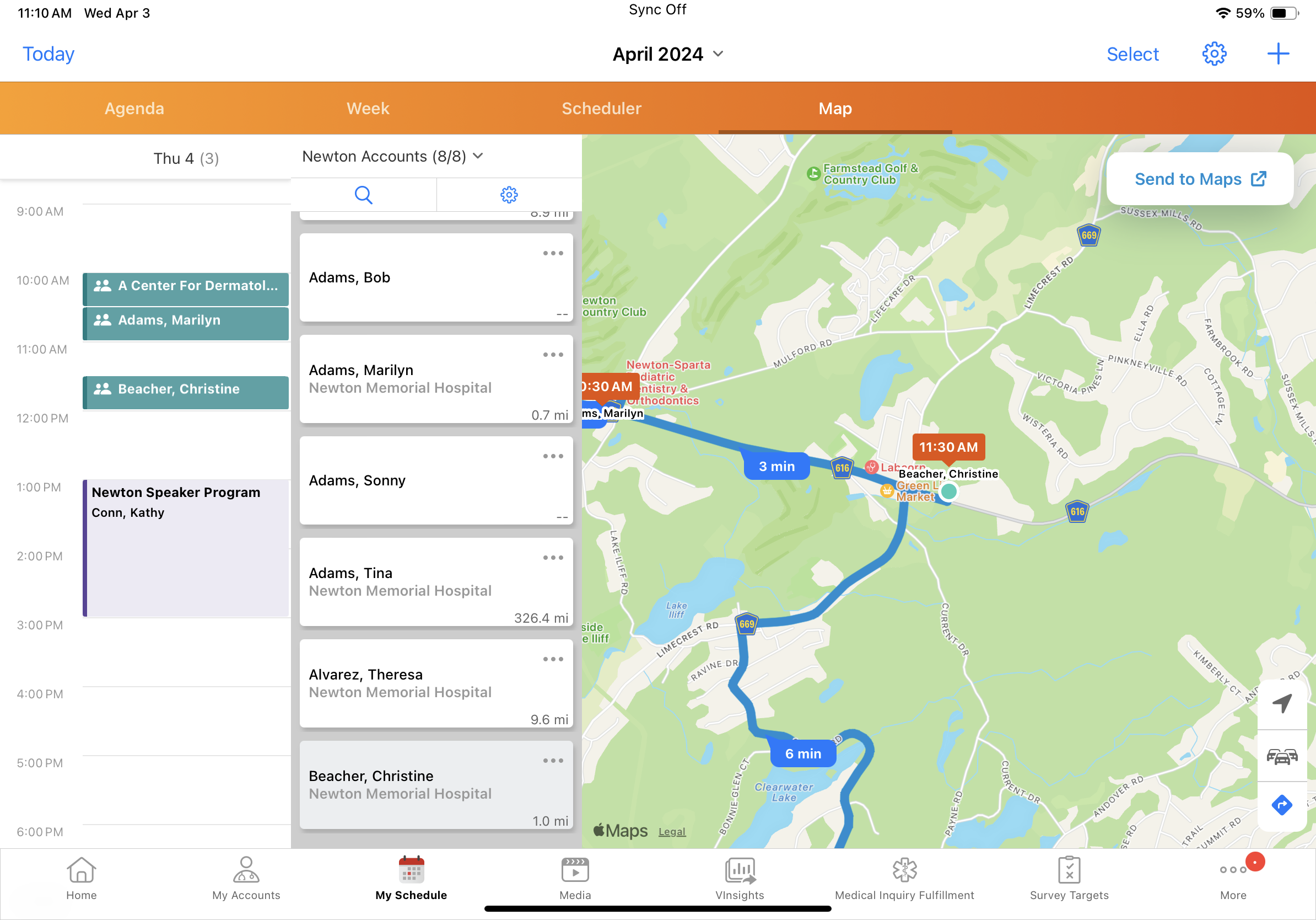 Enabling My Schedule Map View