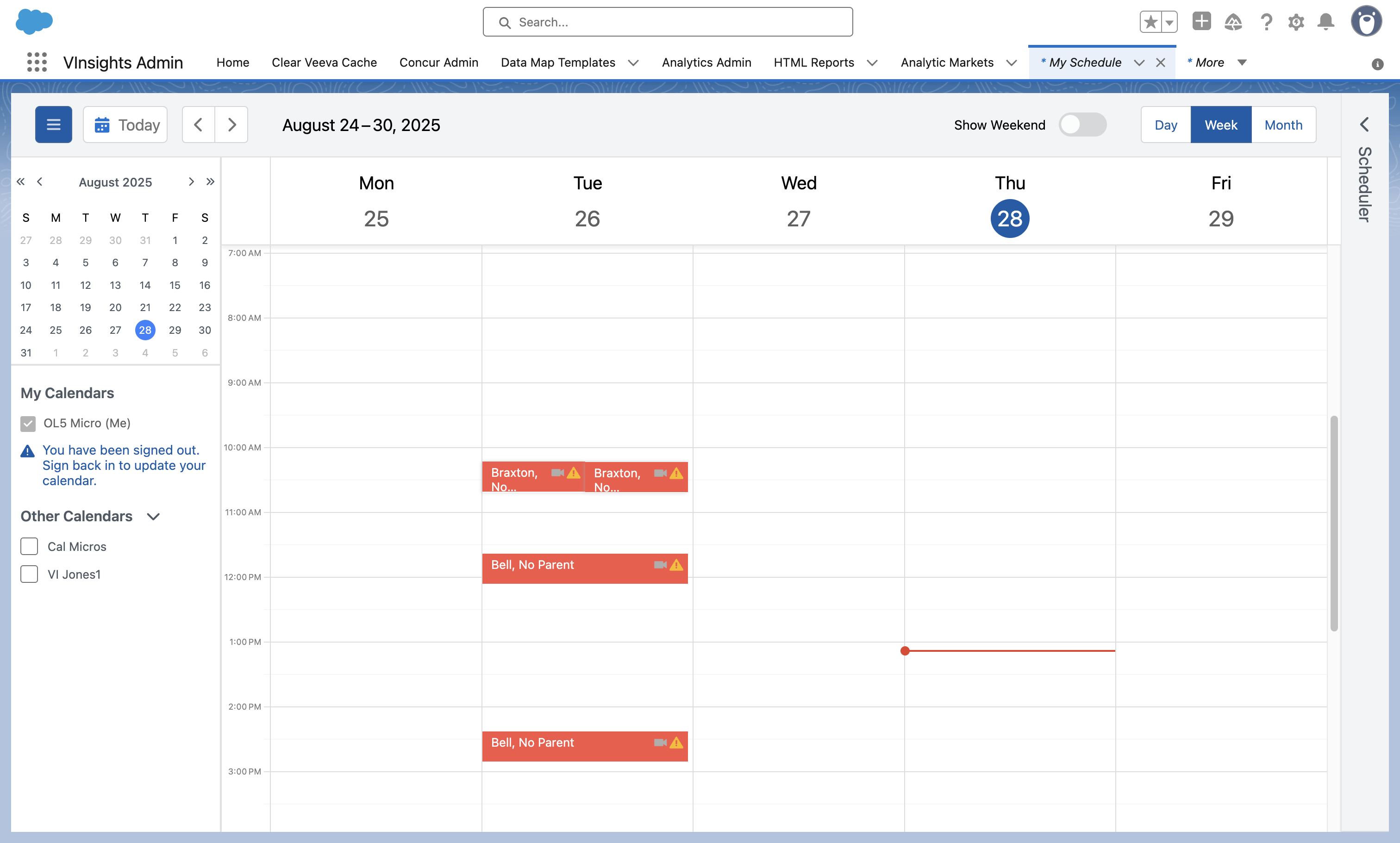 Integrating My Schedule and Microsoft Outlook Calendars