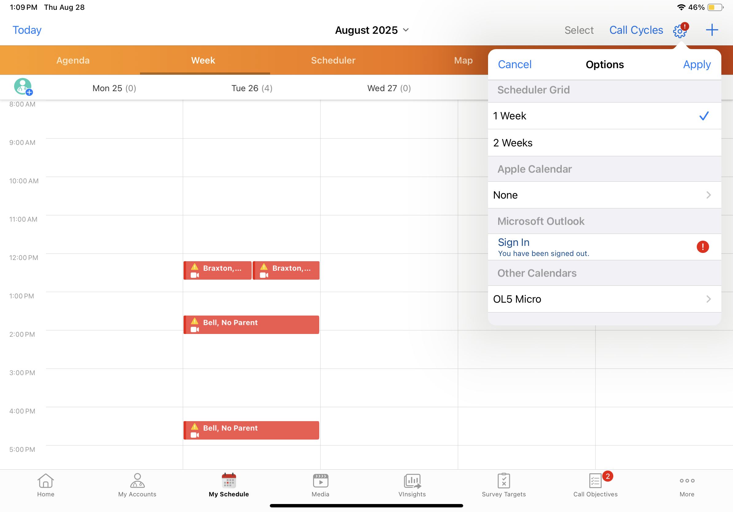 Integrating My Schedule and Microsoft Outlook Calendars