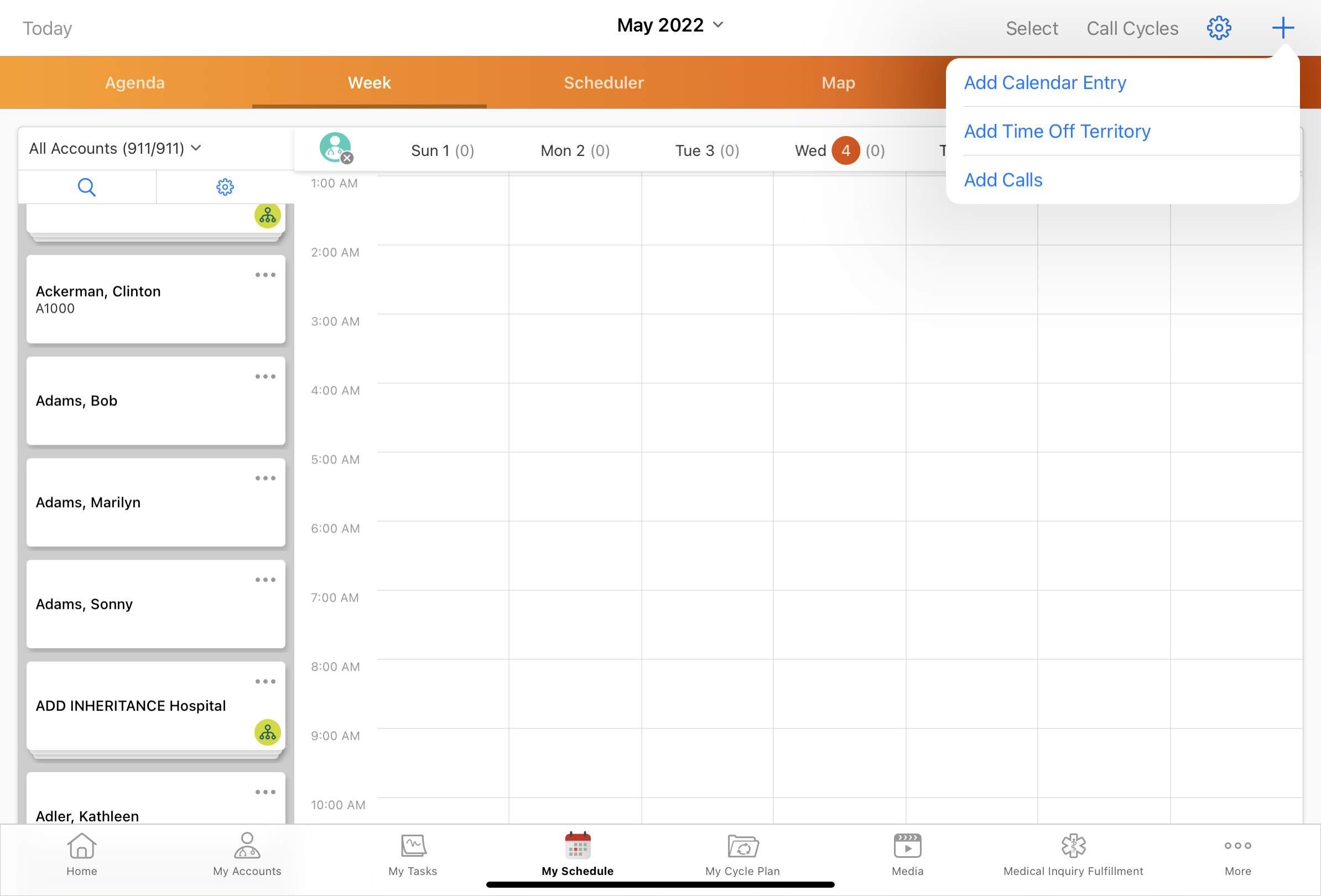 Creating Time Off Territory in My Schedule
