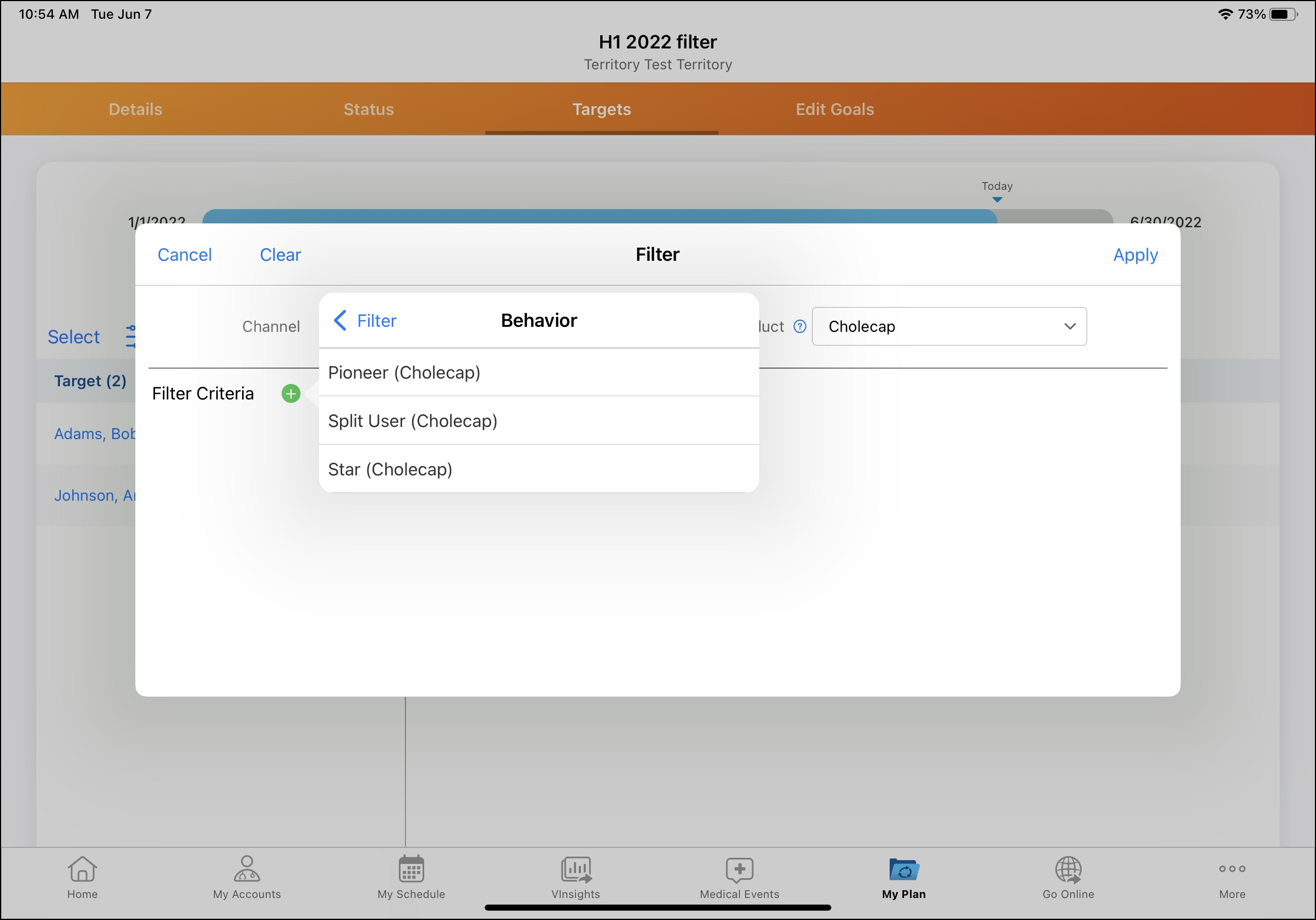 MCCP Filtering by Product-Specific Metrics