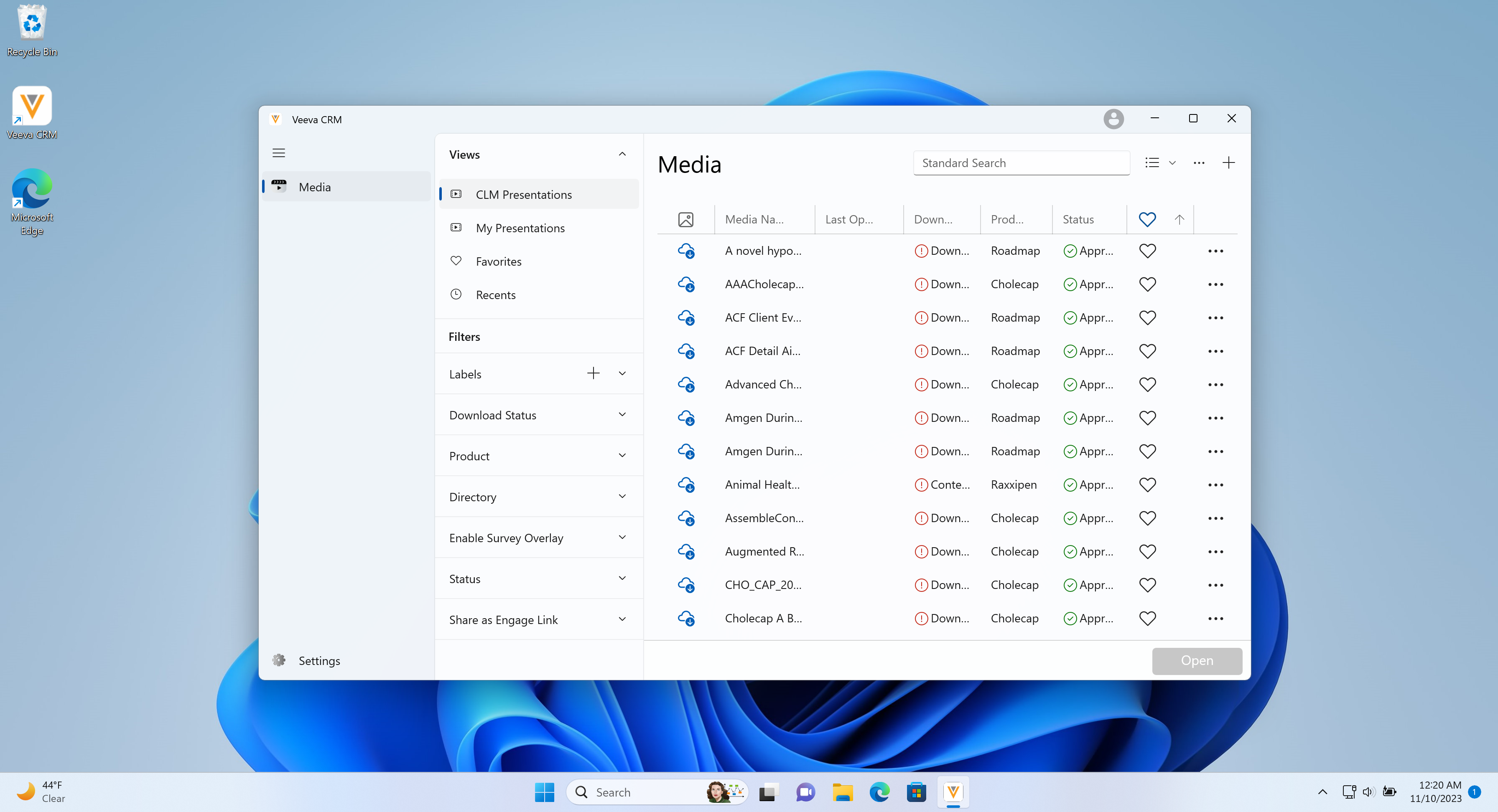 Windows デスクトップの Veeva CRM を更新