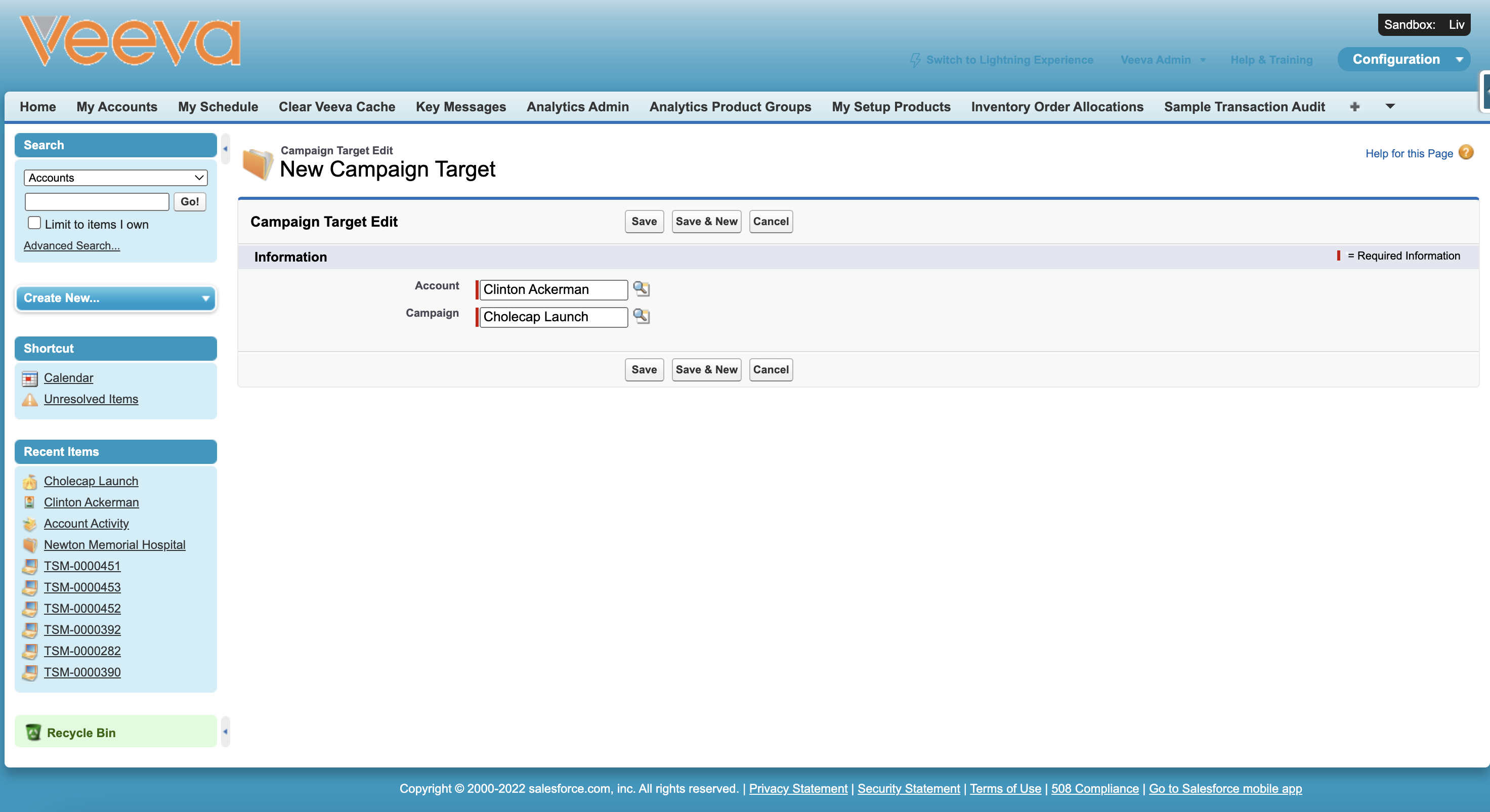 Veeva CRM キャンペーン